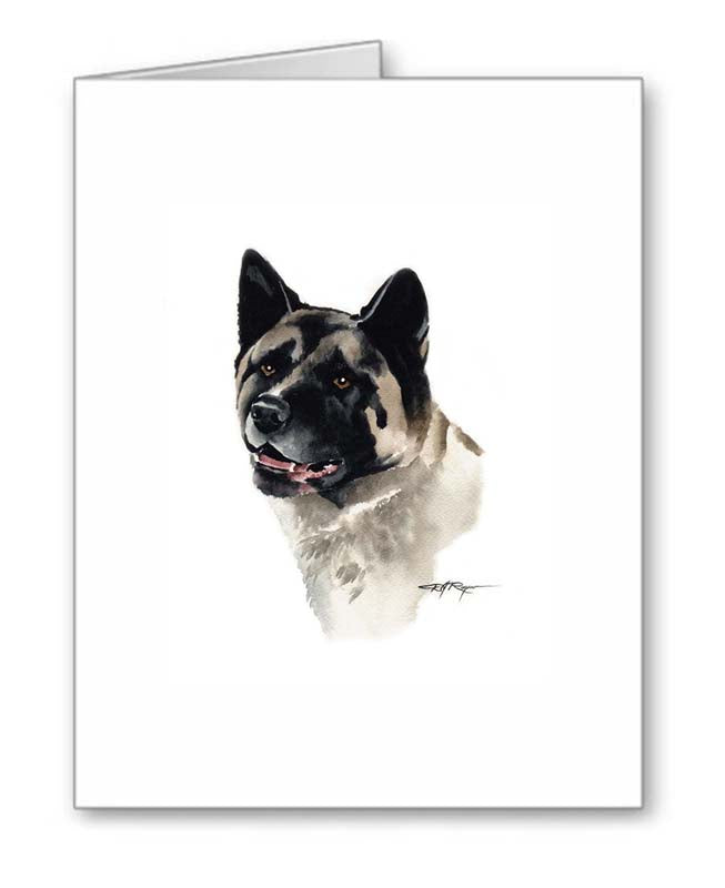 Akita Dog Art Note Gift Card Birthday Anniversary Invite Invitation ...